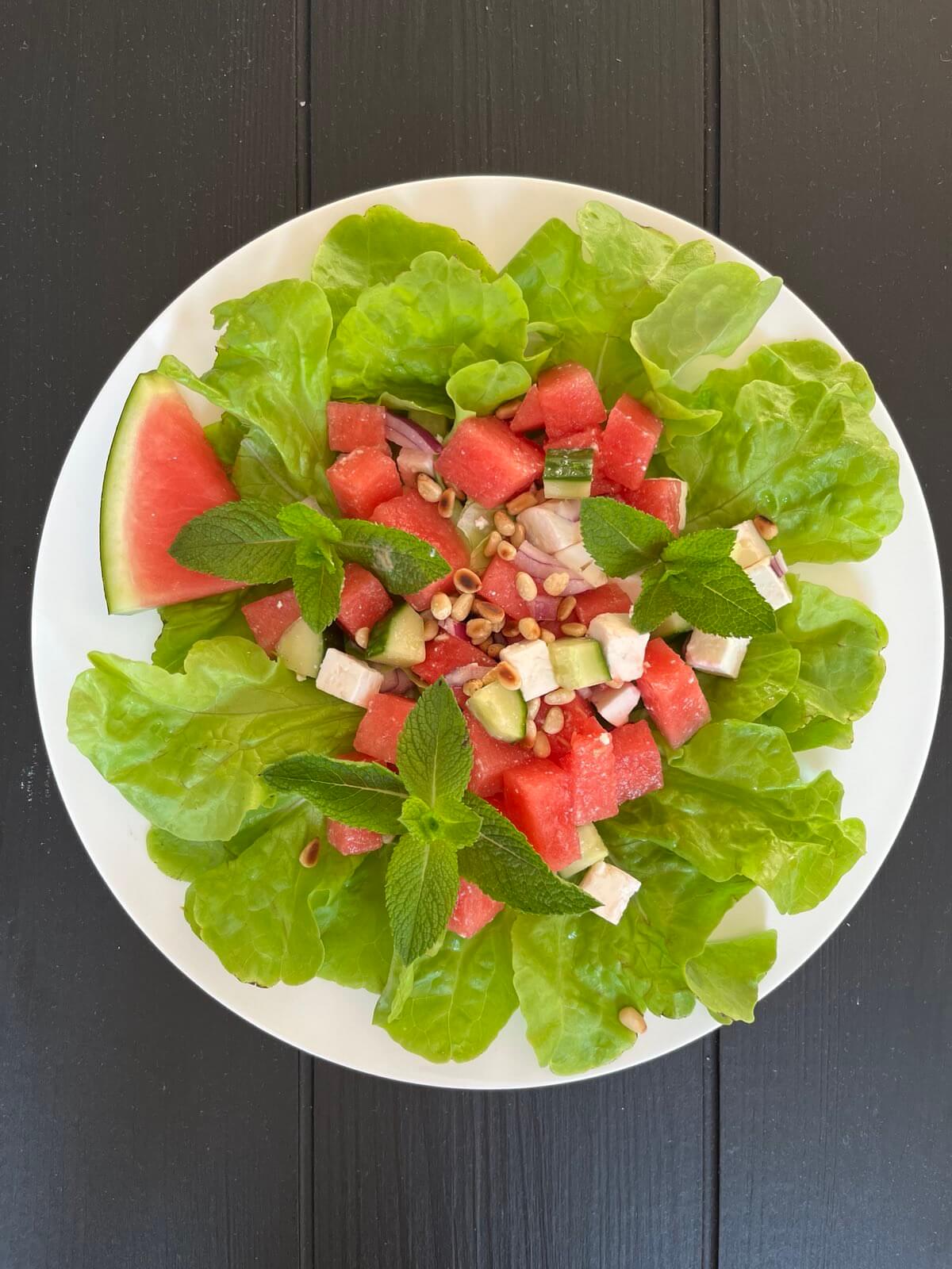 Wassermelonen-Feta-Salat - Julias Gourmet Galaxy